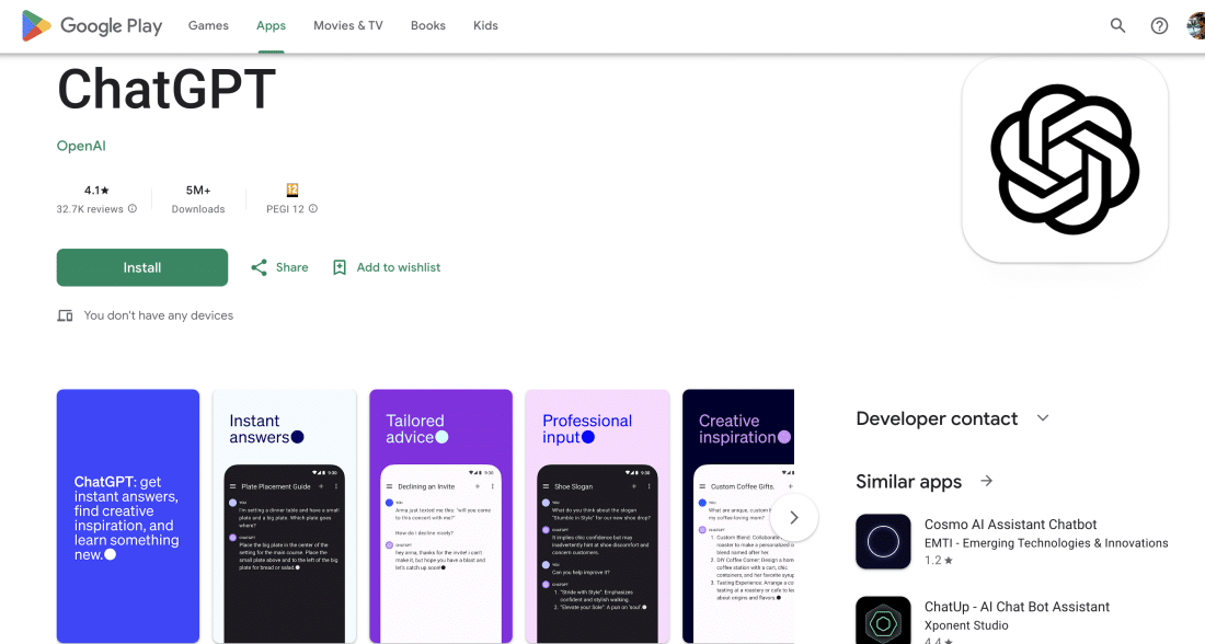 L'application ChatGPT Android arrive enfin en France — YubiGeek